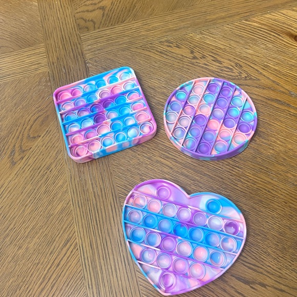 Toys | Tie Dye Pop It Lot Heart Square Circle Fidget Toys | Poshmark